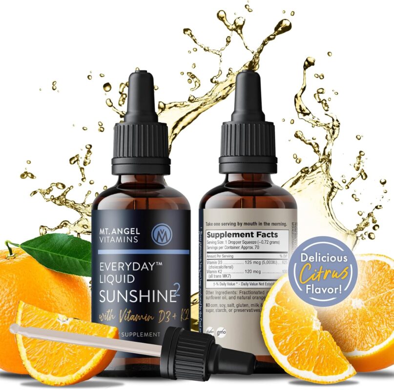 ☀️ Mt. Angel Vitamins Everyday Liquid Sunshine D3-ის მაღალი ...